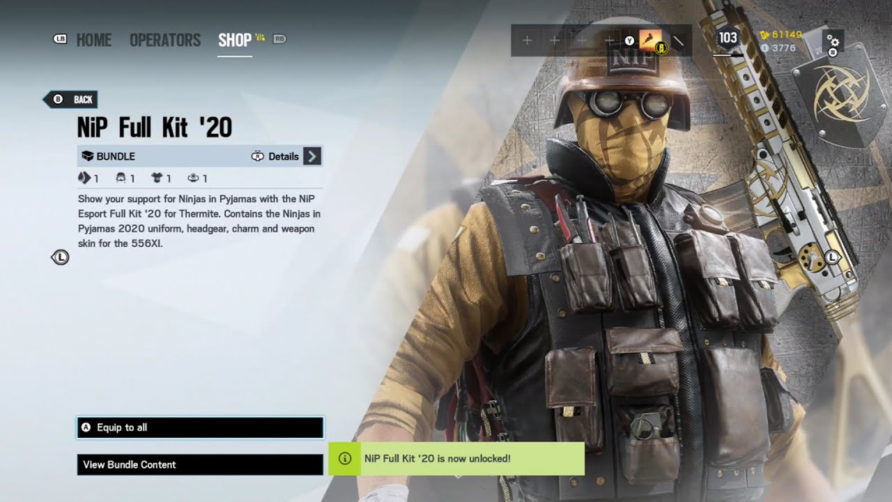 Buying The Thermite NiP Esports Full Bundle in R6 - YouTube