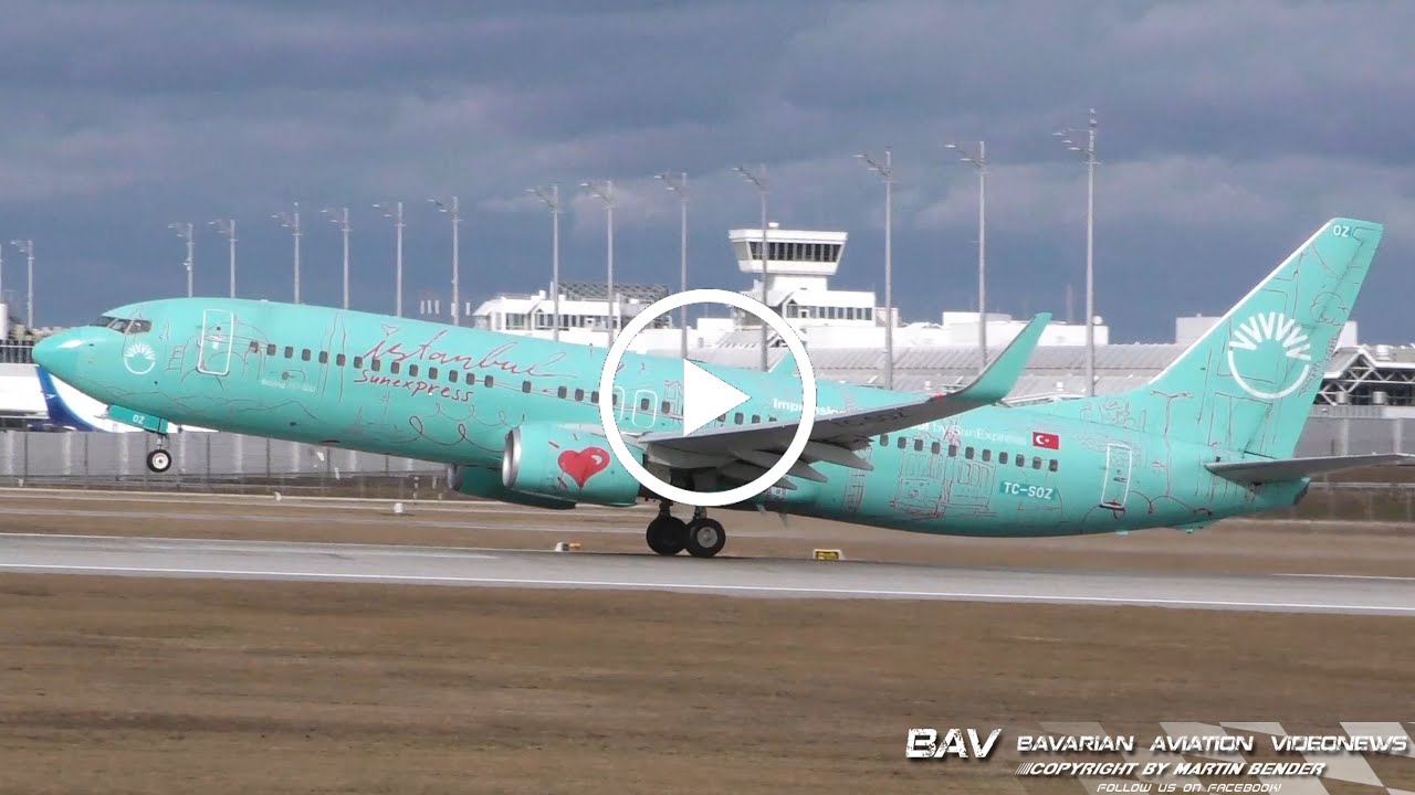 Boeing 737-800 - SunExpress "Istanbul cs" TC-SOZ - takeoff at Munich ...