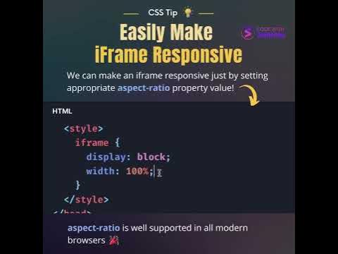 One line code to make an iframe responsive! 🤩 - YouTube