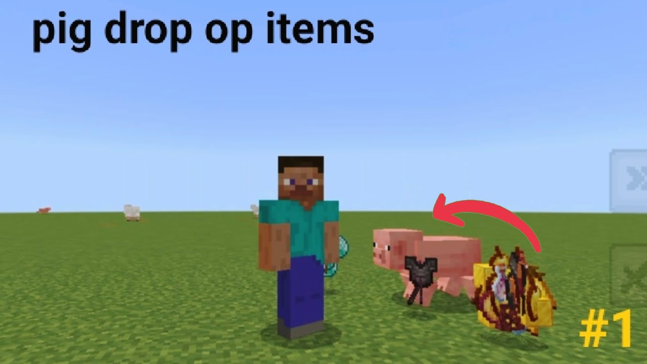 Minecraft but pig drop op items... part -1 Android gameplays - YouTube