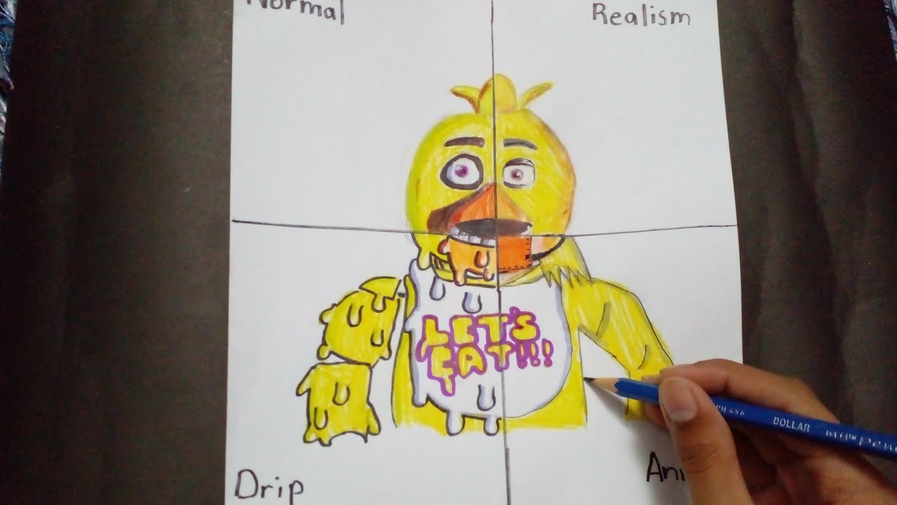 One Drawing, But 4 Different Styles, Chica Compilation Original ...