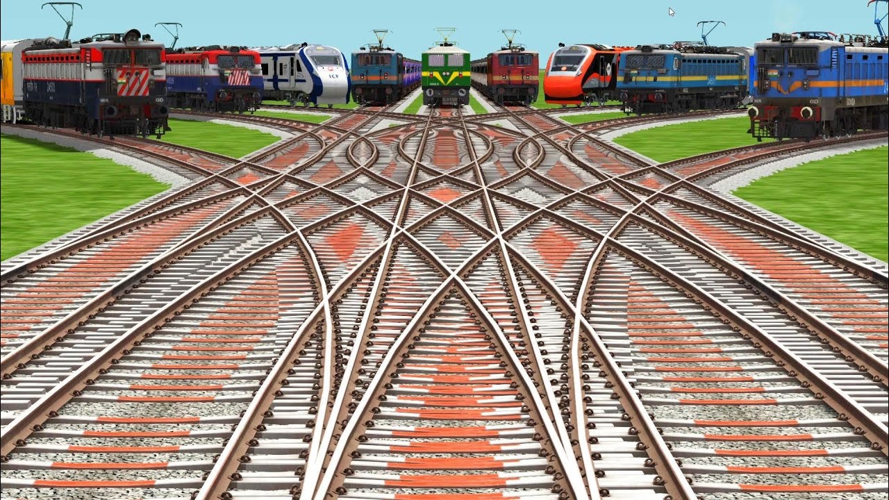 All Realstic Trains Every Day Crossing At Bumpy Forked Lines Railroad ...