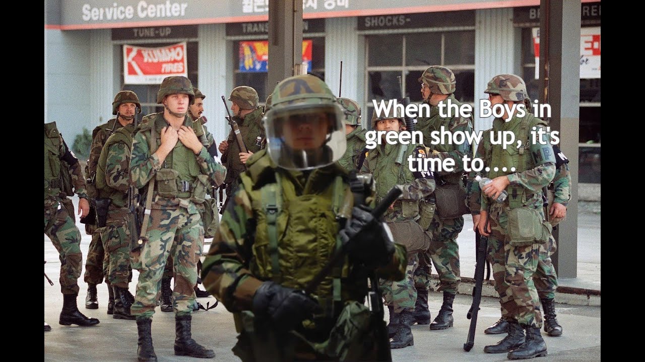 1992 LA Riots, California National guard, 49th MP Brigade, impression ...