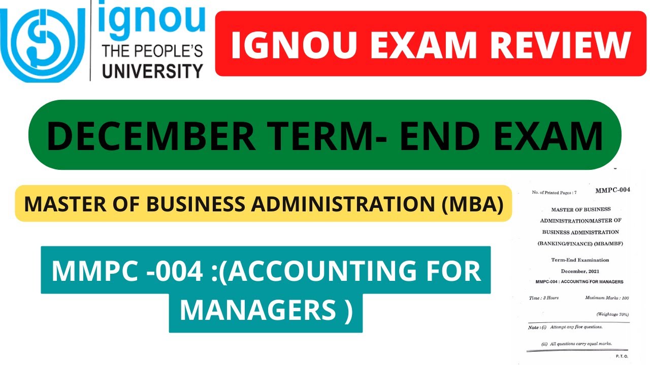 ACCOUNTING FOR MANAGERS - MMPC -004(MBA) #IGNOU #IGNOU_MBA #MMPC004 # ...