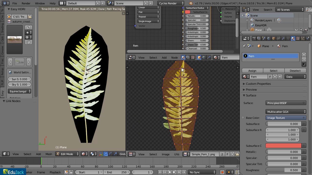 Create a simple Plant (Fern) in Blender - Part 2 - YouTube