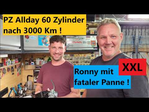 Simson PZ Allday 60 Zylinder nach 3000 Km,  Ronny´s  Panne ! ADAC musste helfen, nix ging mehr !