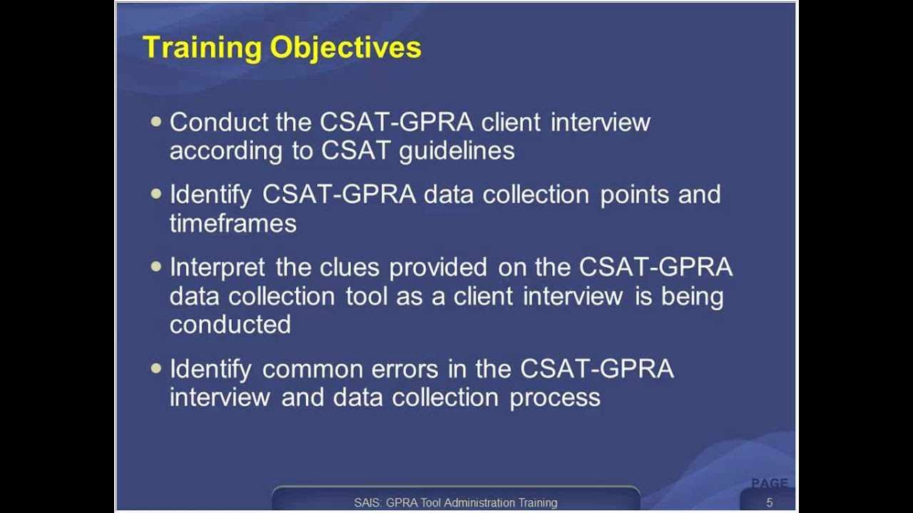 GPRA Tool Administration Training 1 - YouTube