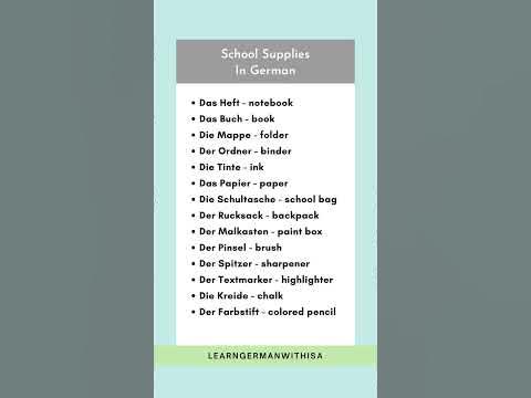 German Vocab You Need To Know! (School Supplies) Part 2! - YouTube