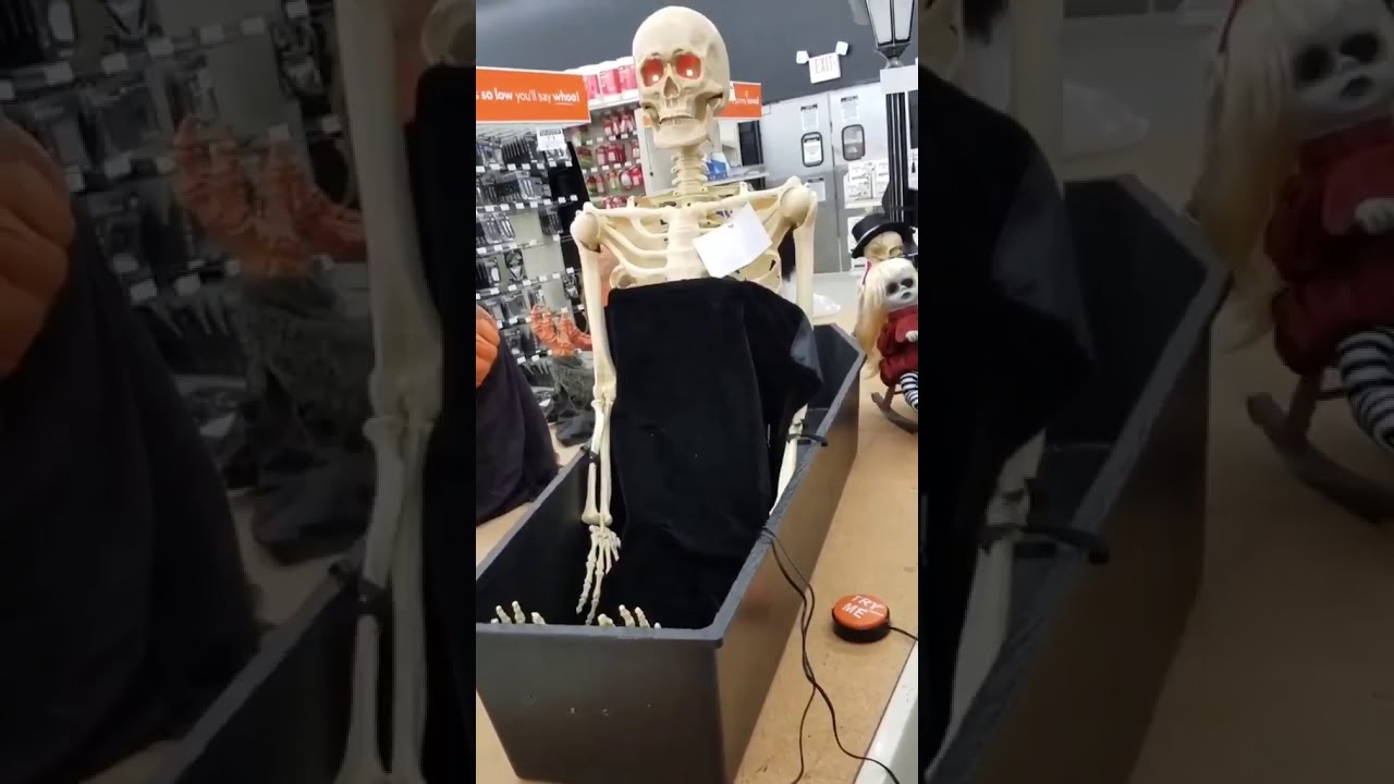 NEW FOR 2020 Big Lots Pan Asian Rising Coffin Skeleton Animatronic ...