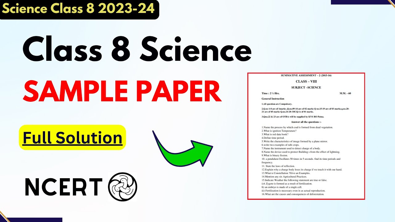 Live | Class 8 Science Sample paper 2023-24 | Class 8 science Question ...