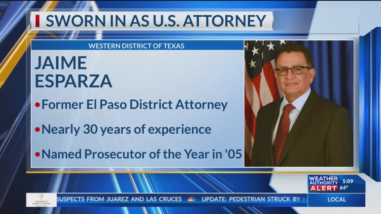 Jaime Esparza sworn in as U.S. attorney - YouTube