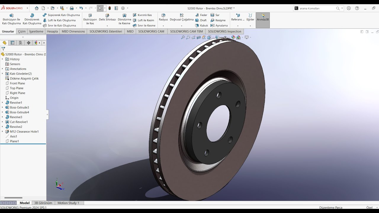 Fren Diski Çizimi Solidworks - Brake Disc Design - YouTube