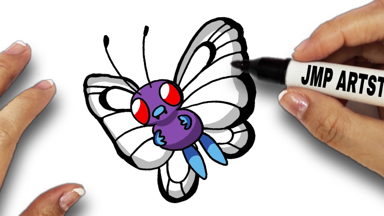 How to draw pokemon butterfree - YouTube