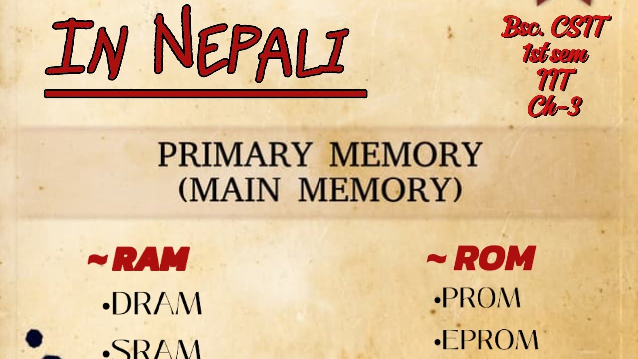 What is Primary Memory? What is RAM and ROM?Types of RAM and ROM? Bsc ...