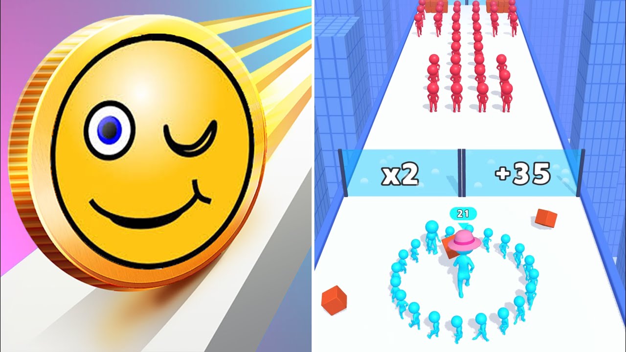 NEW Games Coin Rush Vs Circle Run🟦🧨🟦Walkthrough Gameplay NBV12 - YouTube