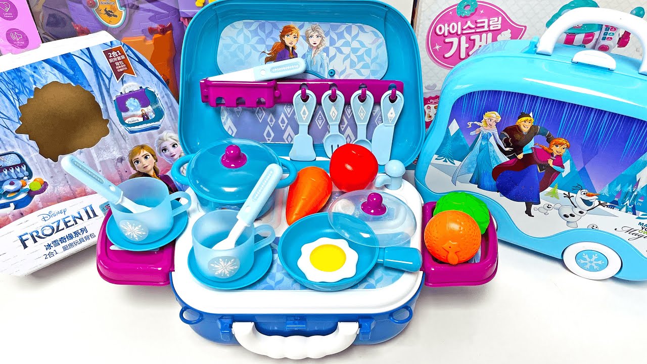 4 Minutes Satisfying with Unboxing Frozen Elsa Kitchen Playset Cooking ...