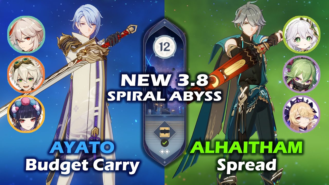 New Spiral Abyss 3 8 C0 Ayato Hypercarry And C0 Alhaitham Spread Floor 12 Full Star Clear