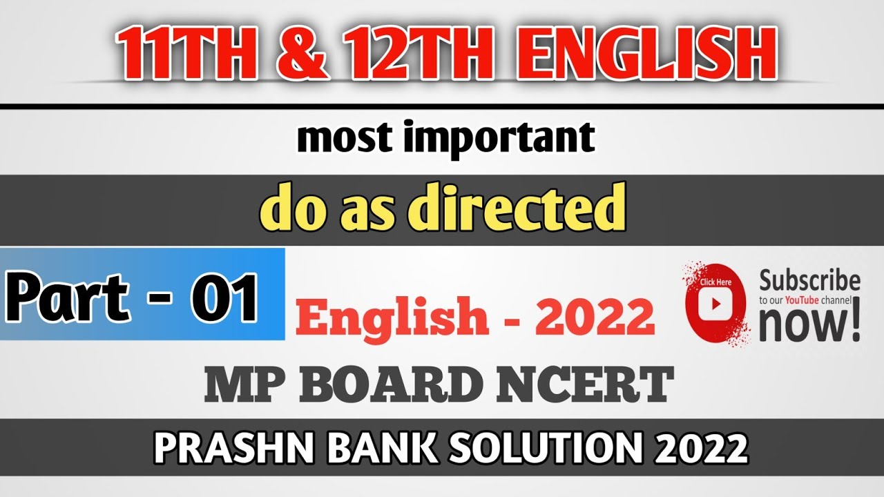 Most Important/ Do as Directed/Class 11th/12th part 1 - YouTube