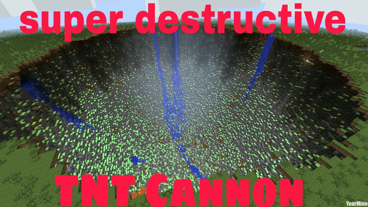 Minecraft : super destructive TNT cannon tutorials - YouTube