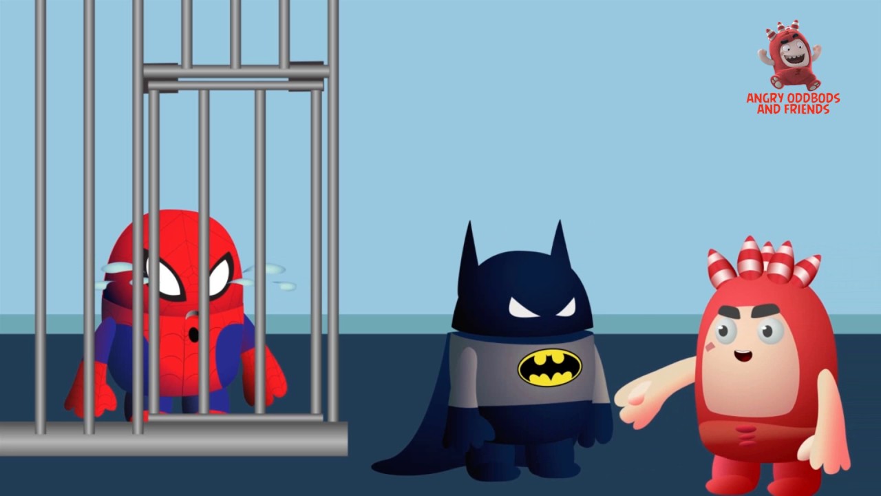 Oddbods crying when took by Policeman Batman finger family song for ...