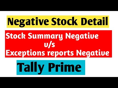 Negative stock in tally prime | Difference in Stock summery & Exception ...