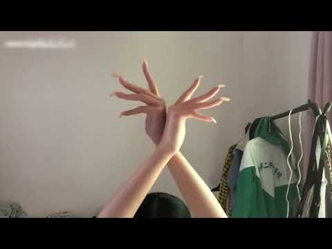 sexy hand movements with beautiful natural nails