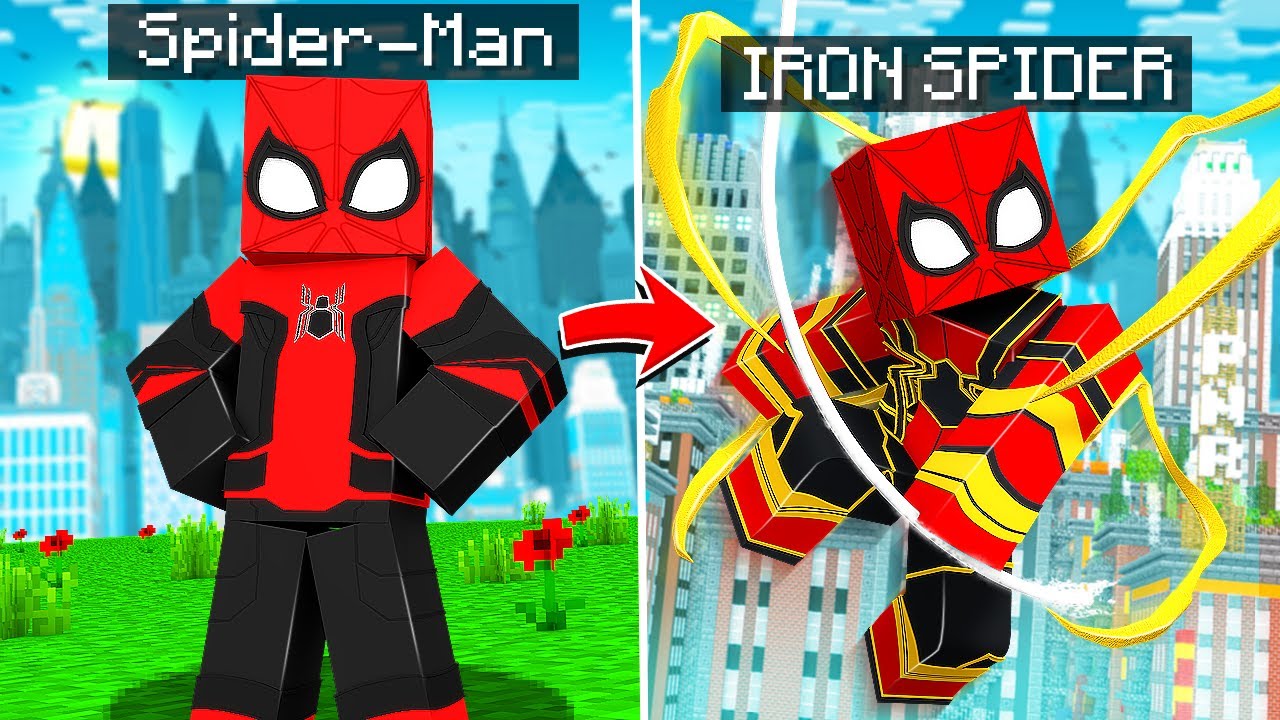 Upgrading SPIDER MAN To Most Powerful IRON SPIDERMAN In Minecraft ...