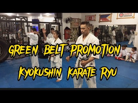 (GREEN BELT) PROMOTION kyokushin karate Ryu - YouTube