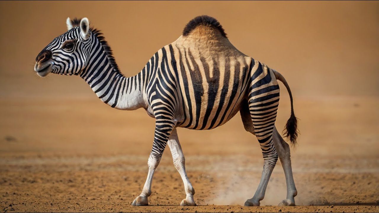 Hybrid of camel and zebra - YouTube