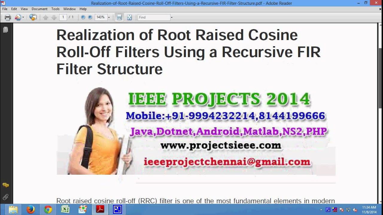 Realization of Root Raised Cosine Roll Off Filters Using a Recursive ...