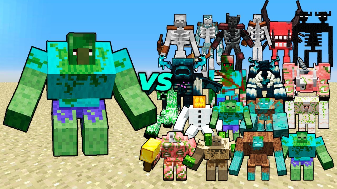 Zombie Mutant vs All Mutant Mobs and Mutants Bosses Minecraft Fight ...