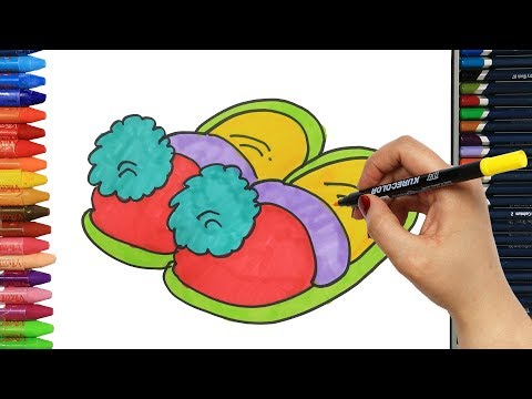 Terlik nasıl çizilir? | Çocuklar için eğlenceli boyama | Çizelim Boyayalım