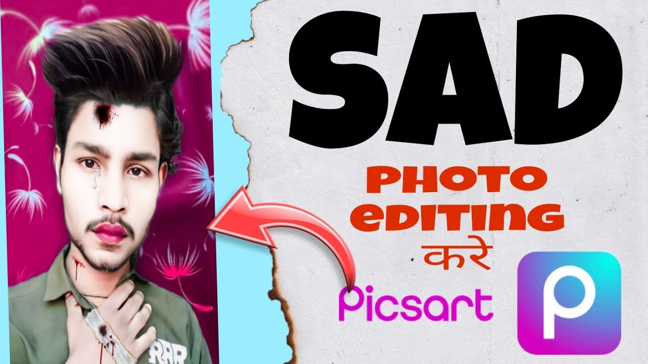 sad photo editing kaise kare 2024 😭😢 sad photo editing करे PicsArt se ...