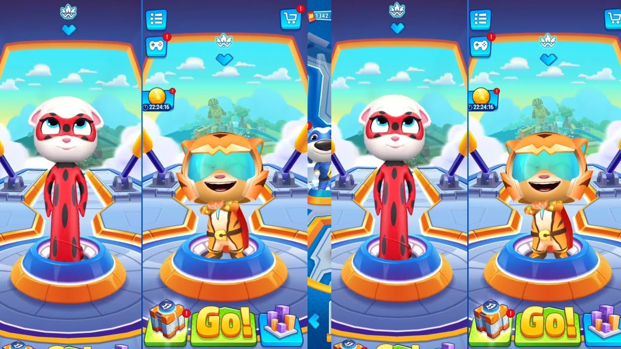 Talking Tom Hero Dash - Ladybug Angela Vs Tiger Roar Ginger All Bosses ...