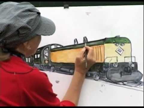 How to draw a Train - YouTube