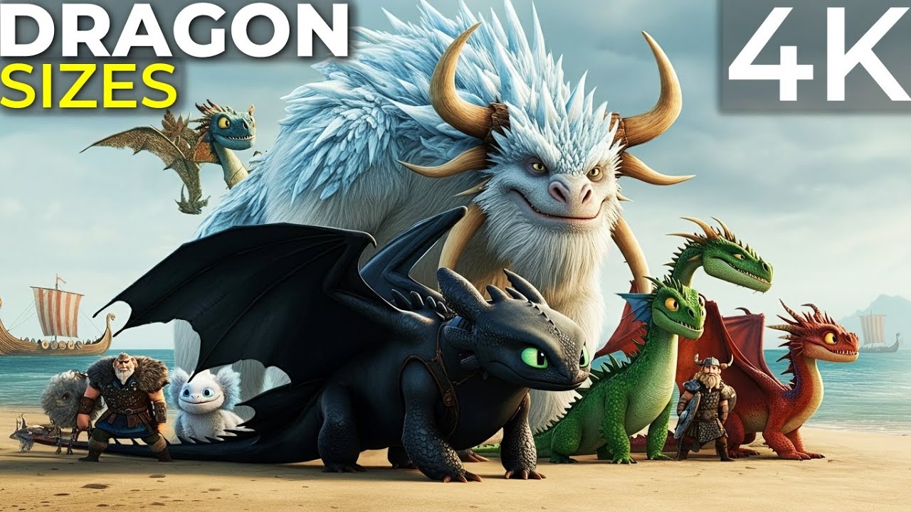 How to Train Your Dragon 🐲 Size Comparison in 3D 4K | 3D Comparison ...