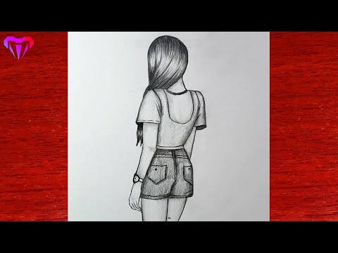 En Kolay Yoldan Arkası Dönük Kız Resmi Nasıl Çizilir - Art Karakalem Çizimleri