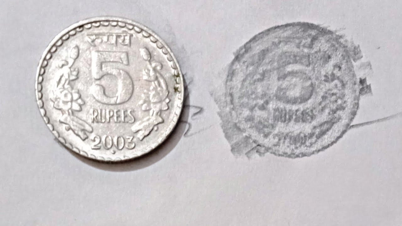 Sketch of 5 Rupees coin.| how to draw coins.| sketch drawing.| - YouTube