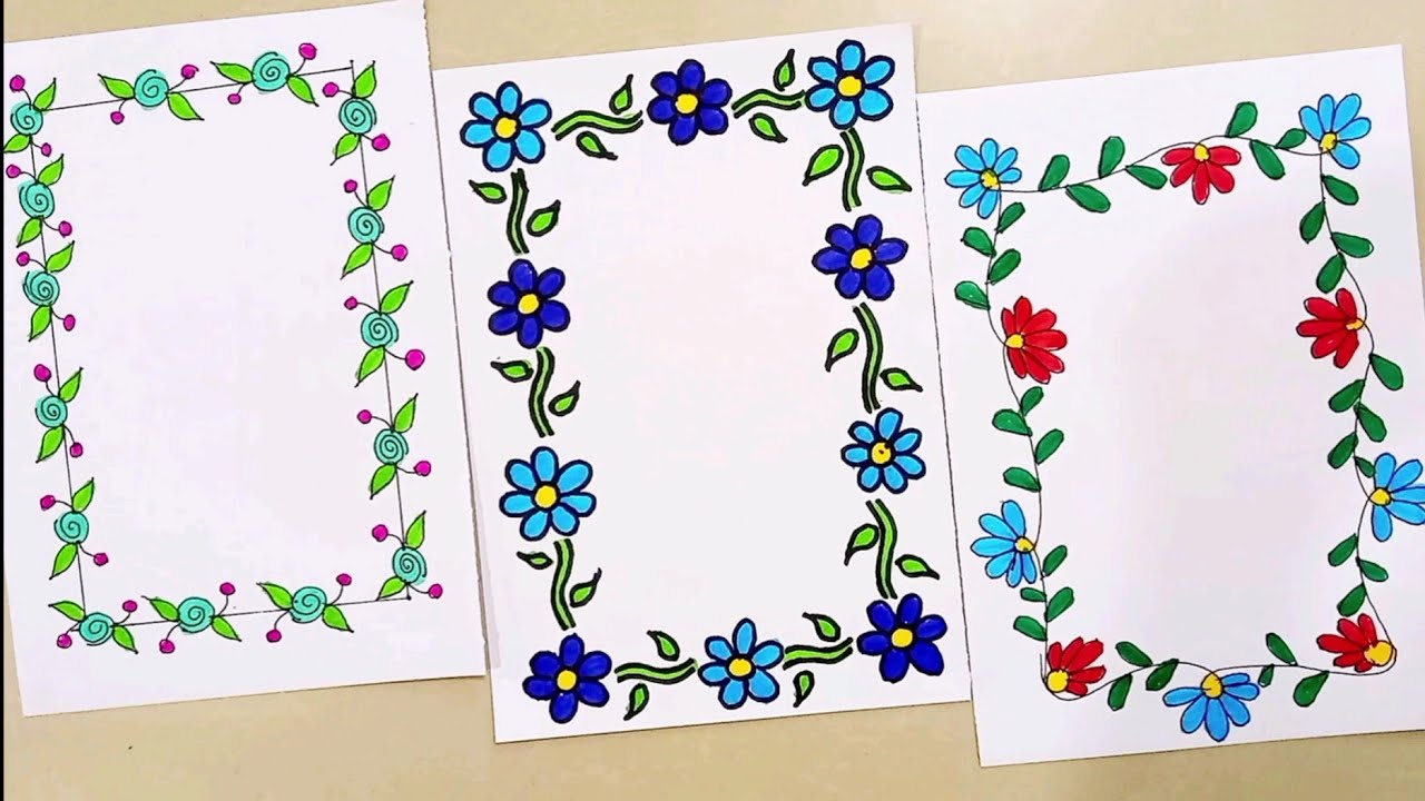 3 Easy design borders for project work| Beautiful border designs for ...