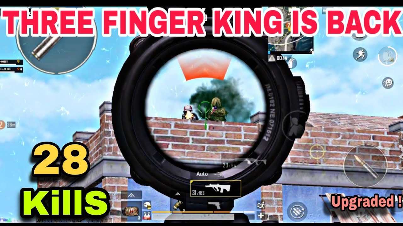 Three Finger Intense Gameplay| 28 kills | duo vs squad | RIP MAKER ...