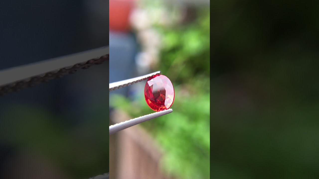 1.07ct Natural Oval (Heated(BE)) Reddish-Orange Ruby Songea Tanzania - YouTube
