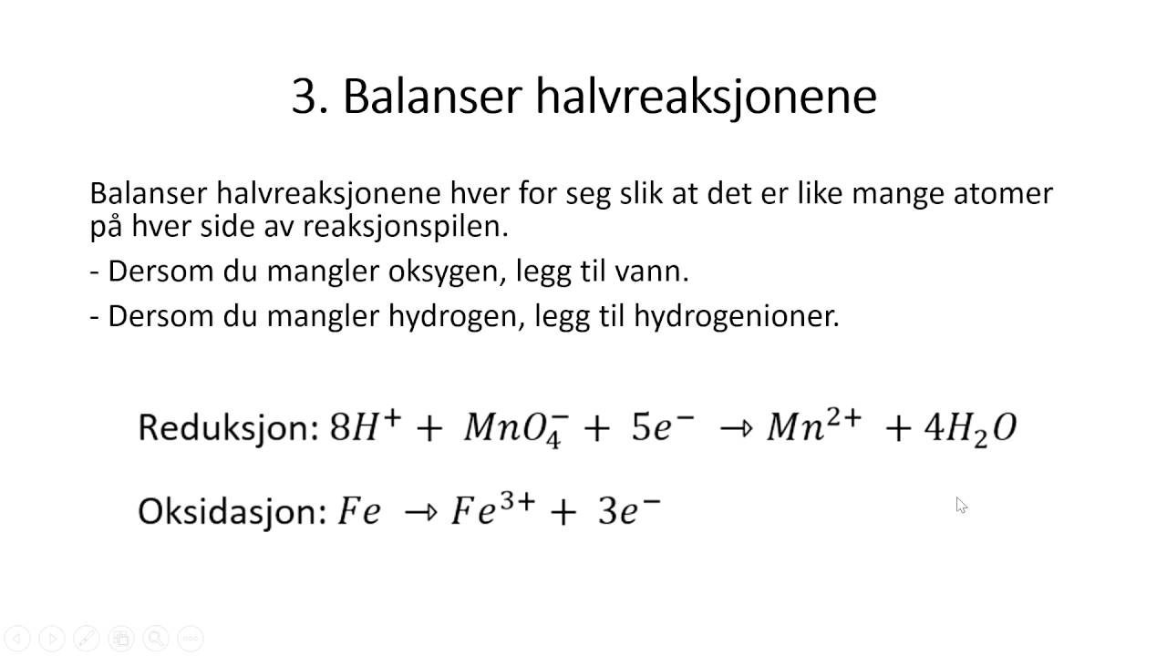 Balansering av redoksreaksjoner - YouTube