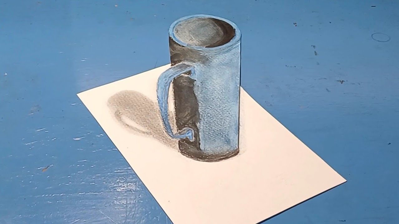 Menggambar Sketsa 3D Cangkir Kopi. - YouTube