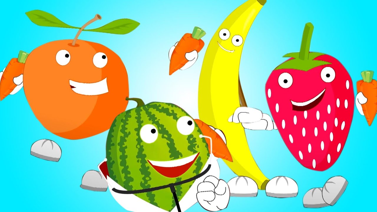 Five Little Fruits, Kindergarten Rhyme And Cartoon Video for Children ...