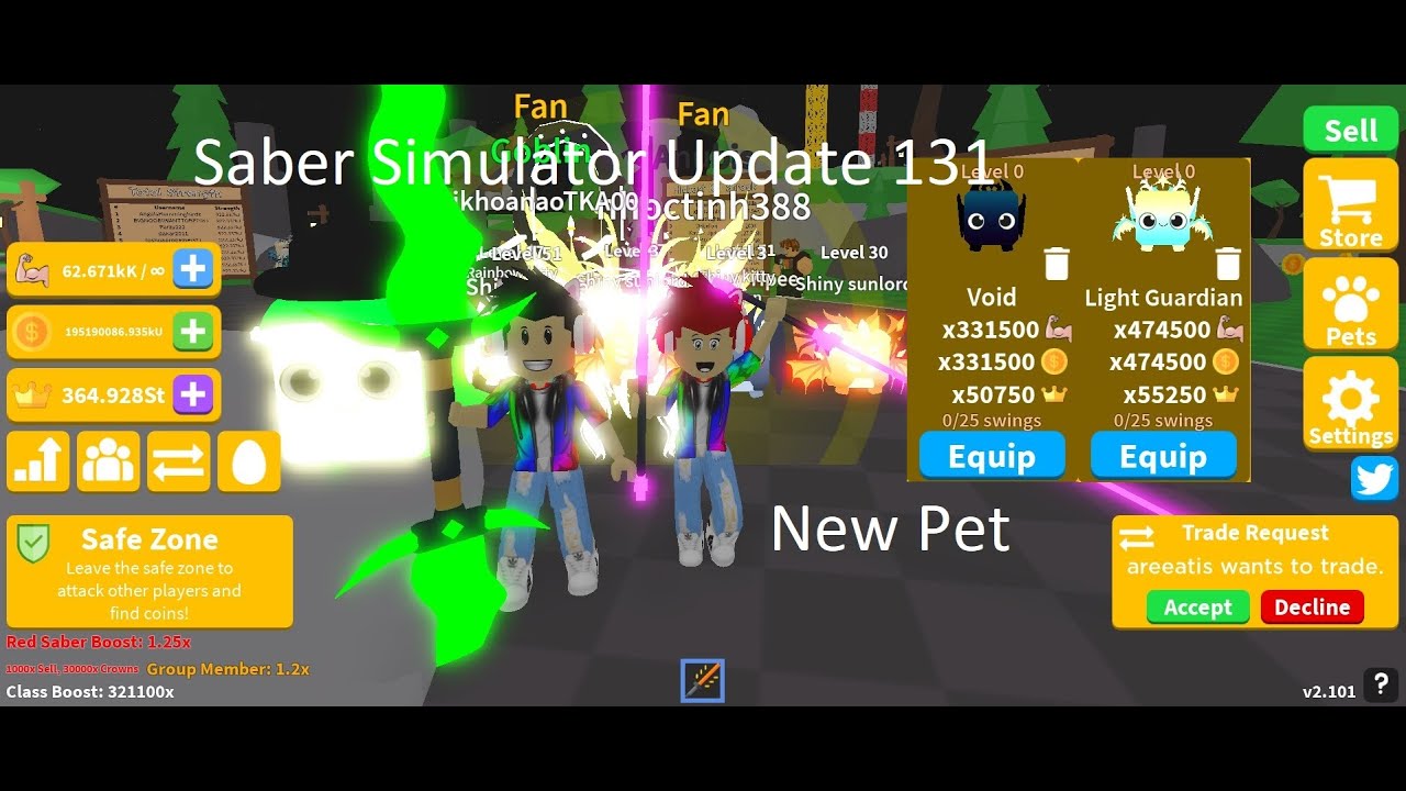 Saber Simulator Update 131 30000x Crowns - YouTube