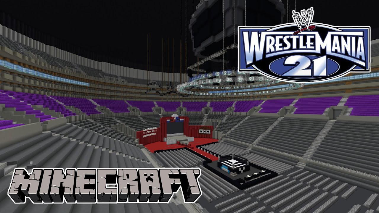 MINECRAFT WWE WRESTLEMANIA 21 STAGE (INTRO PYRO) HD - YouTube