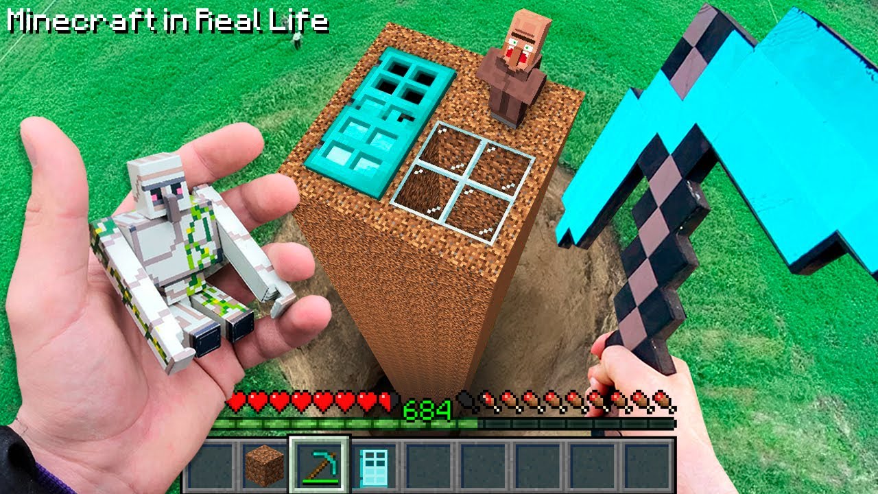 Minecraft in Real Life ~ SUPER LONG SECRET DIAMOND HOUSE ~ Realistic ...