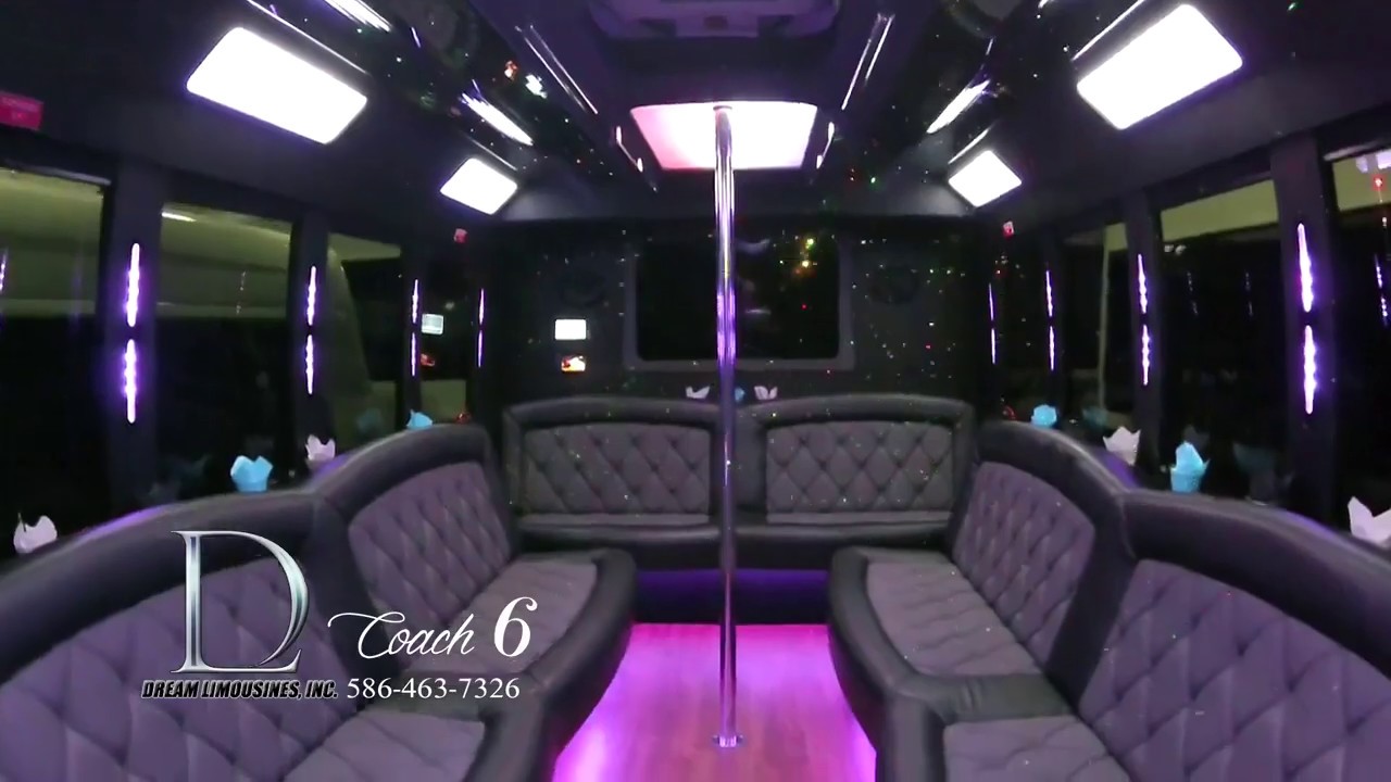 Party Bus Rental: Luxury Coach 6 | Dream Limousines Detroit MI - YouTube