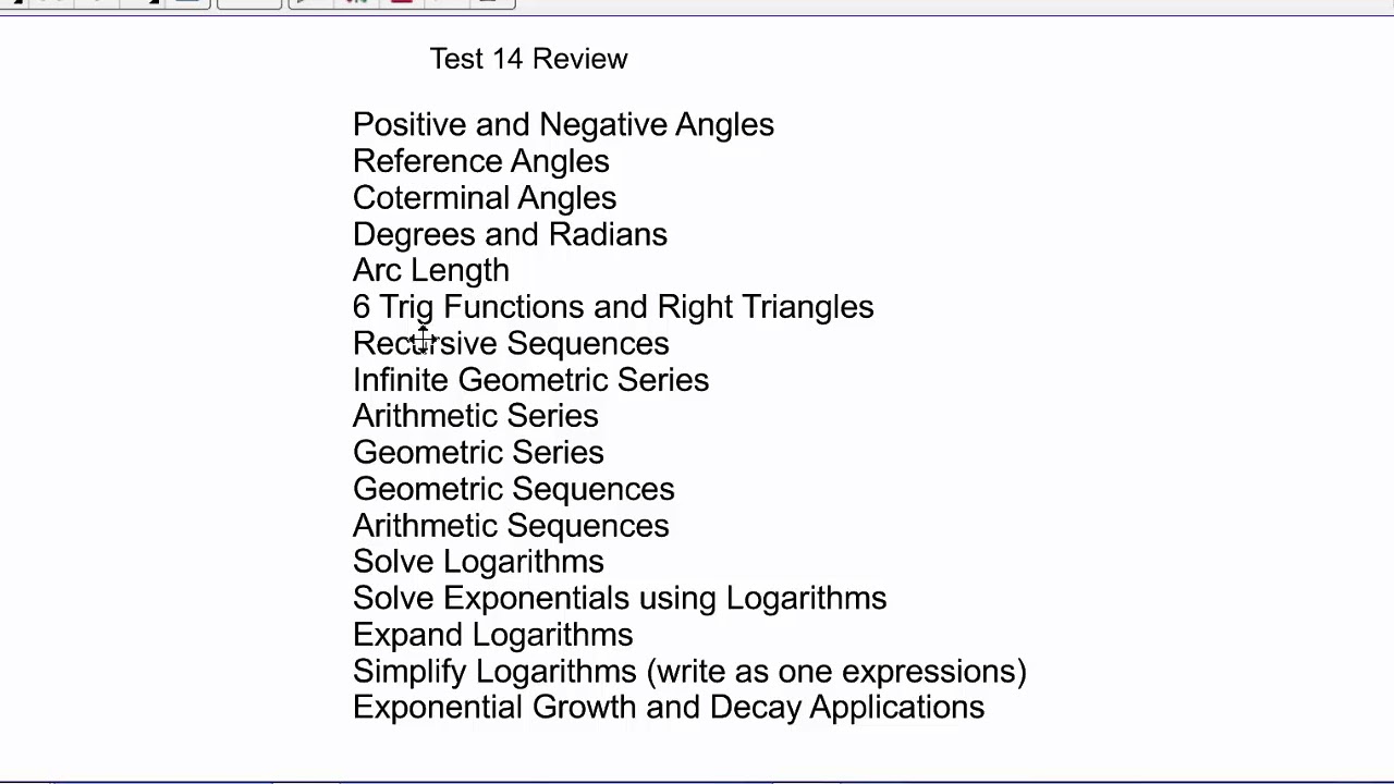 Test 14 Review Alg 2 Trig 2017-2018 - YouTube